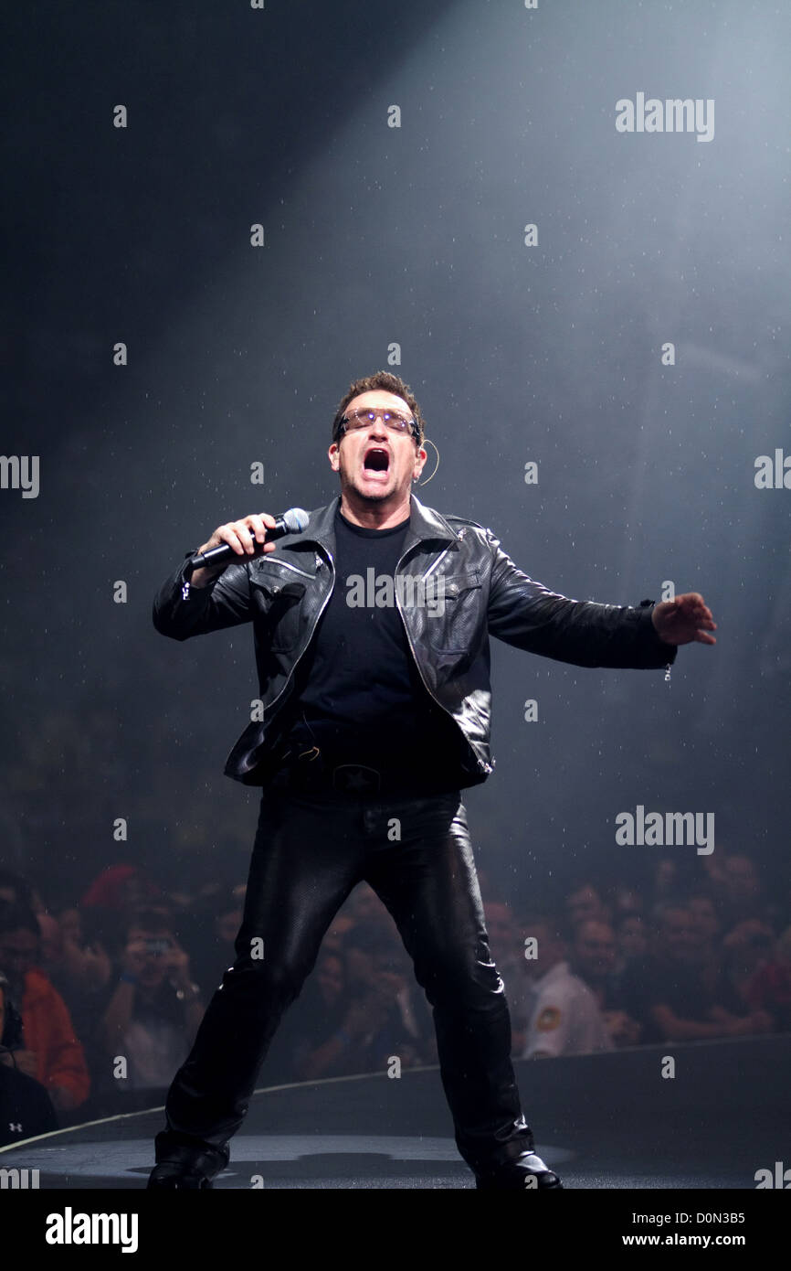 Bono U2 performing live in concert at Luzhniki Stadium as part of their ...
