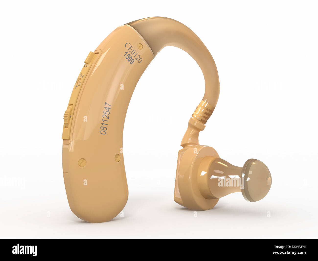 Hearing aid on white isolated background. 3d Stock Photo - Alamy