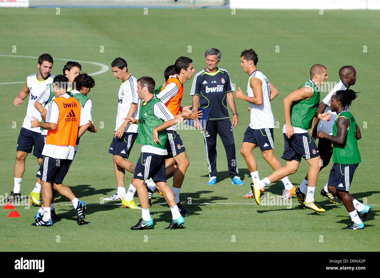 Real Madrid Football Team training with new coach Jose Mourinho at ...