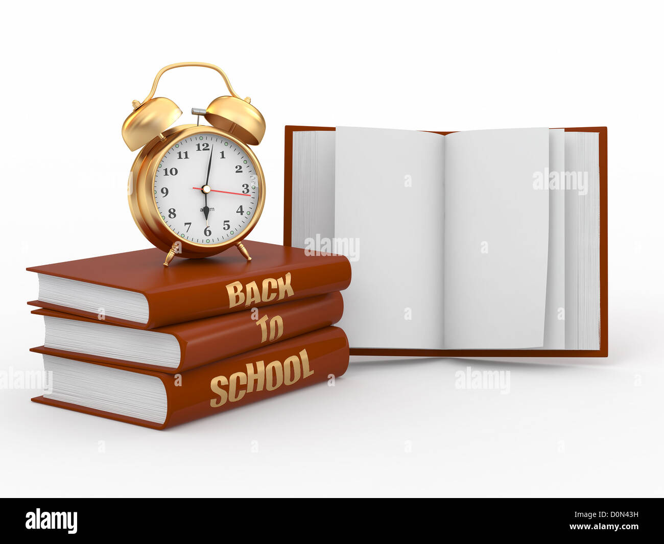 Notebook bell alarm clock Cut Out Stock Images & Pictures - Alamy