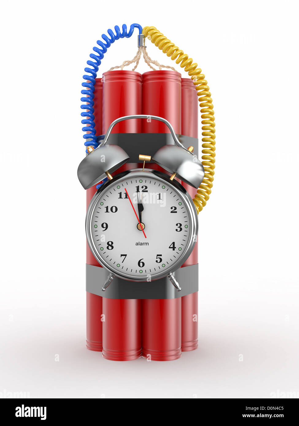 Countdown. Time bomb with alarm clock detonator. Dynamit. 3d Stock ...
