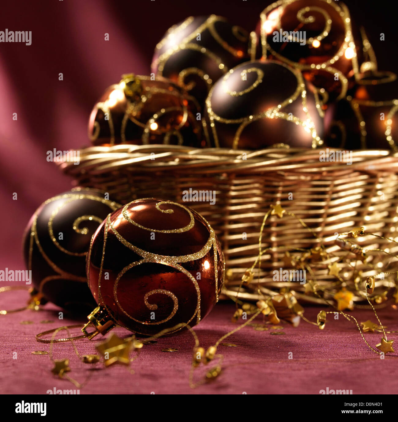 Arrangement with beautiful christmas balls Stock Photo - Alamy