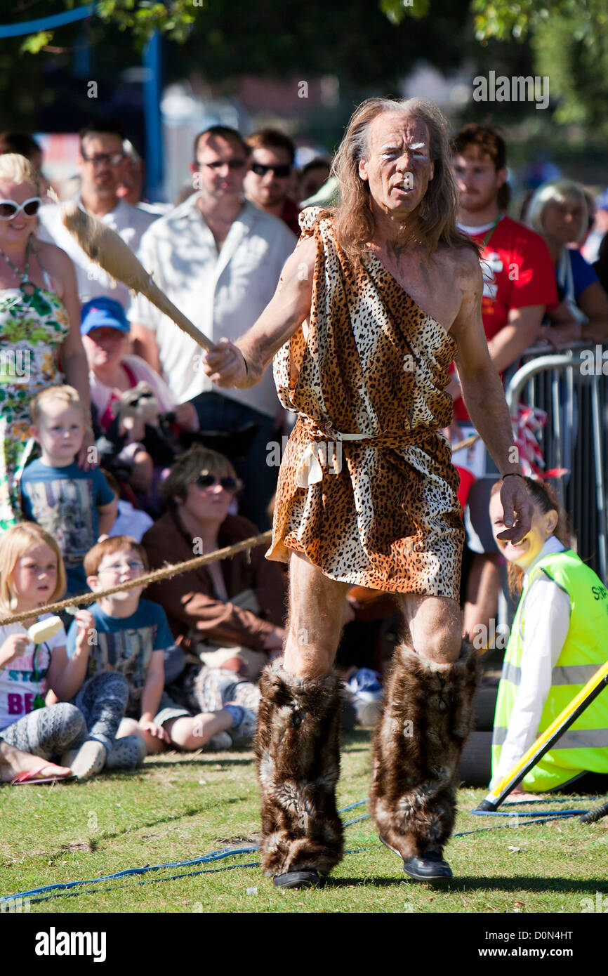 Caveman character from Studios De Cirque taunts the audience prior to ...