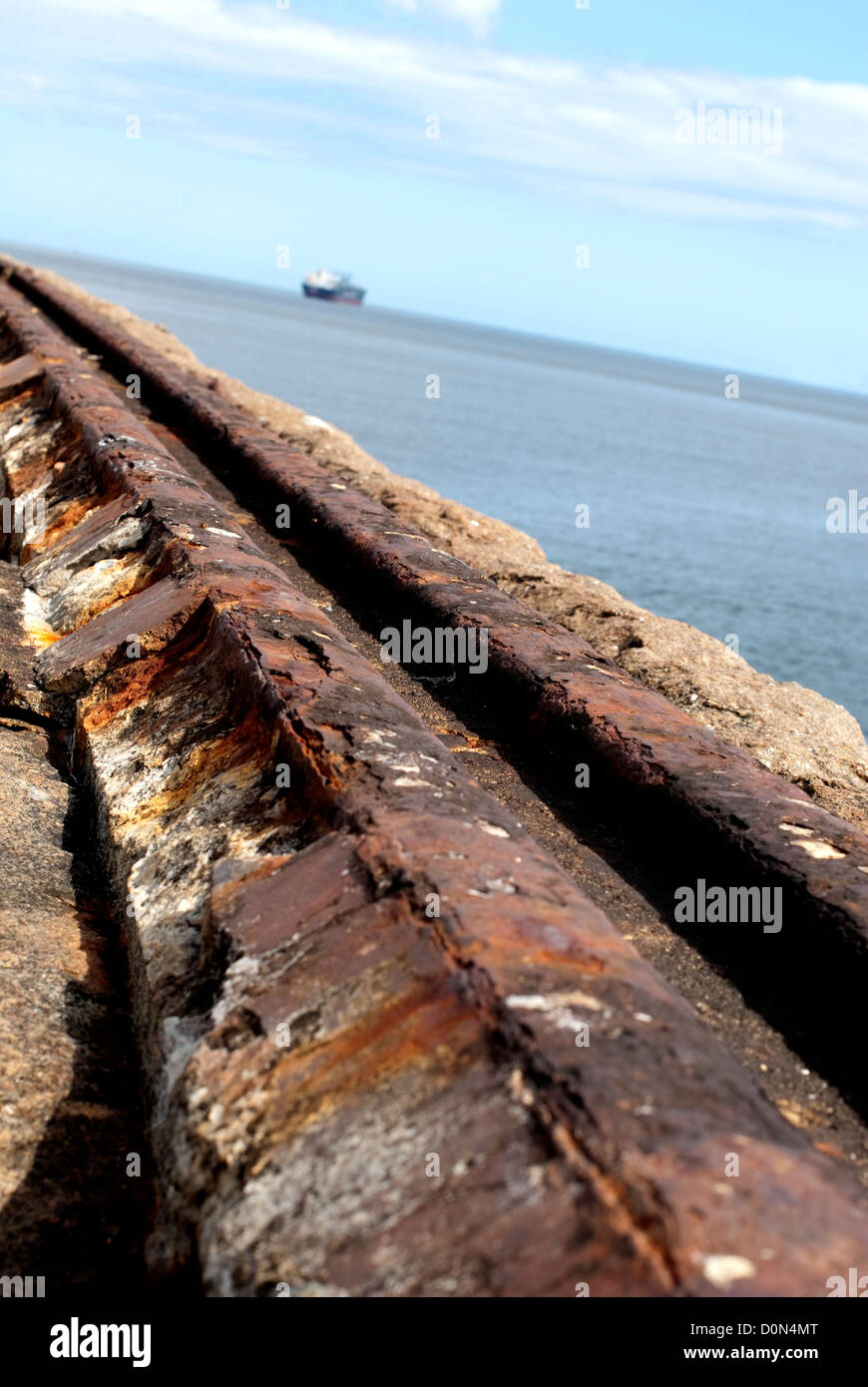 a rusty metal rail Stock Photo - Alamy