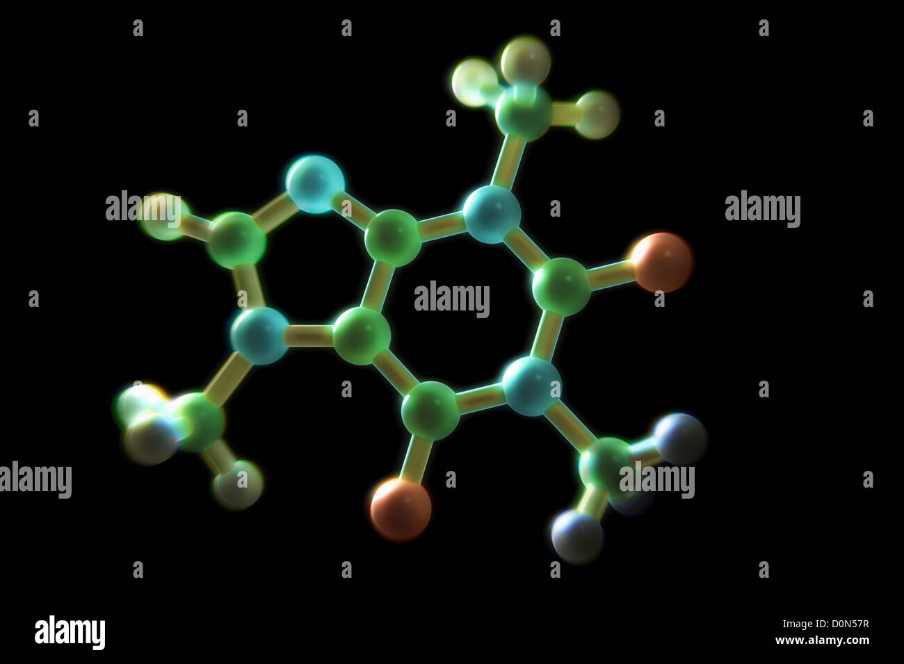 Caffeine molecular model. Caffeine acts as a central nervous system ...