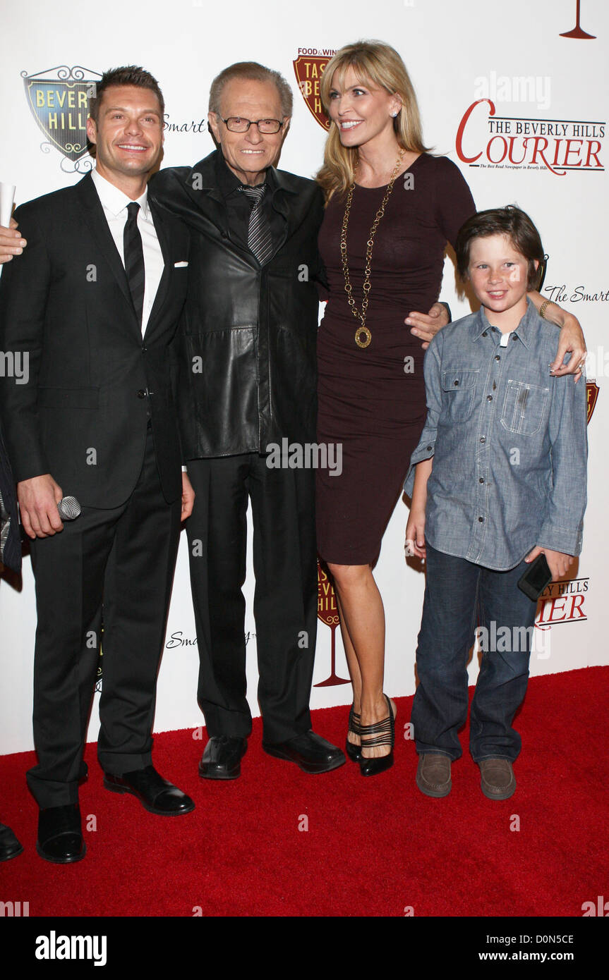 Ryan Seacrest, Larry King, Shawn Southwick and Cann King Beverly Hills ...