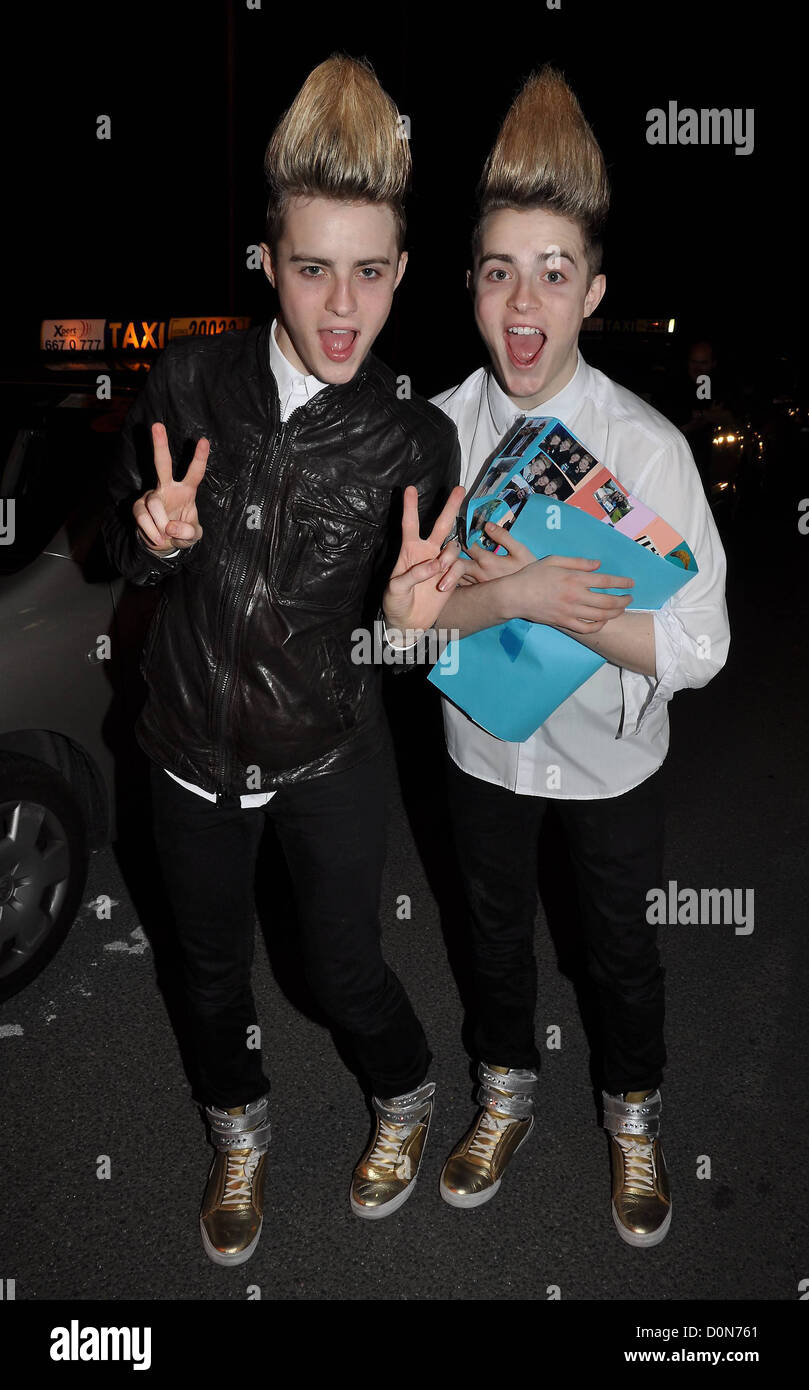 Jedward aka John Grimes and Edward Grimes outside the RTE studios after ...