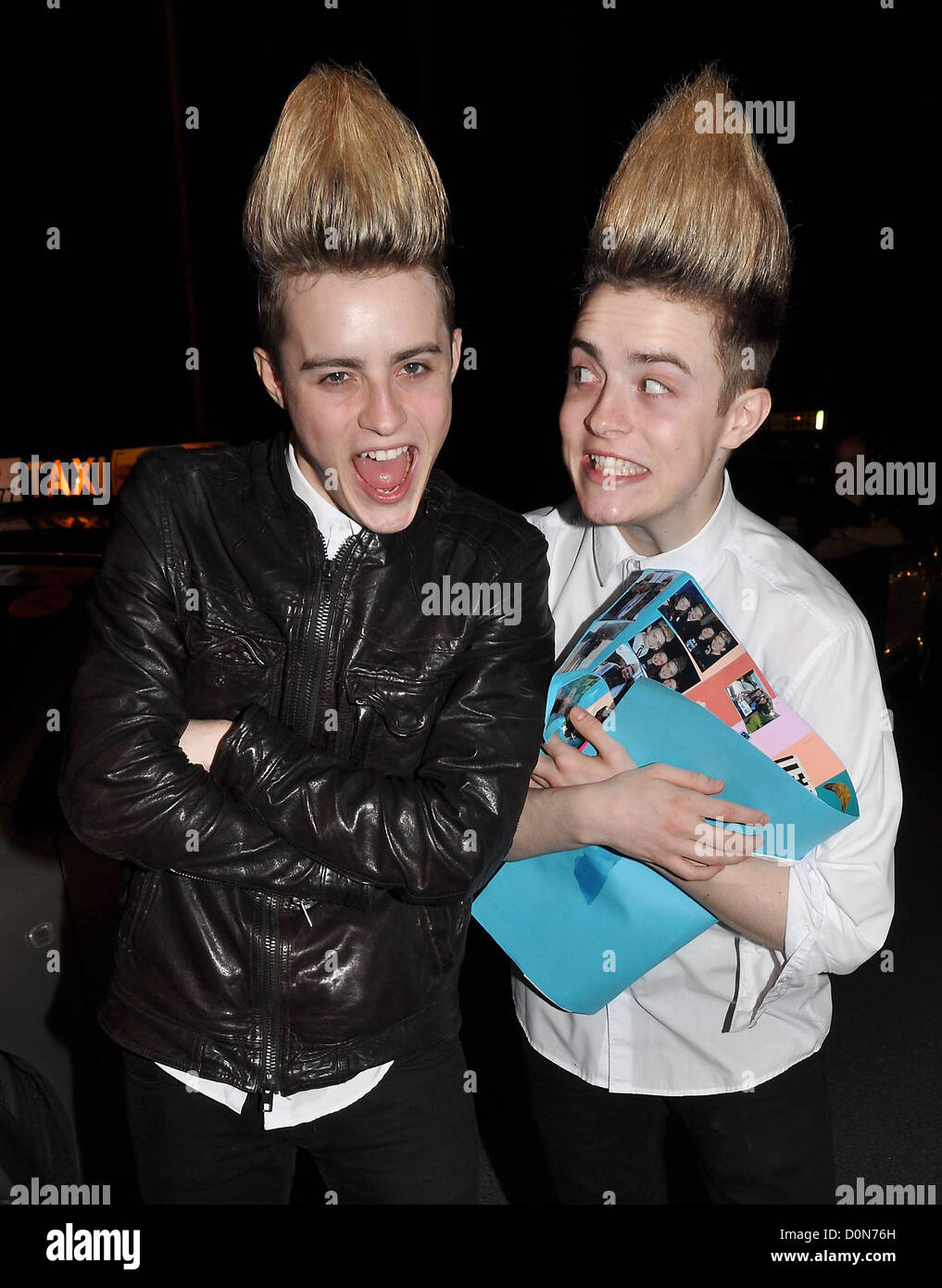 Jedward, aka John Grimes and Edward Grimes outside the RTE studios ...