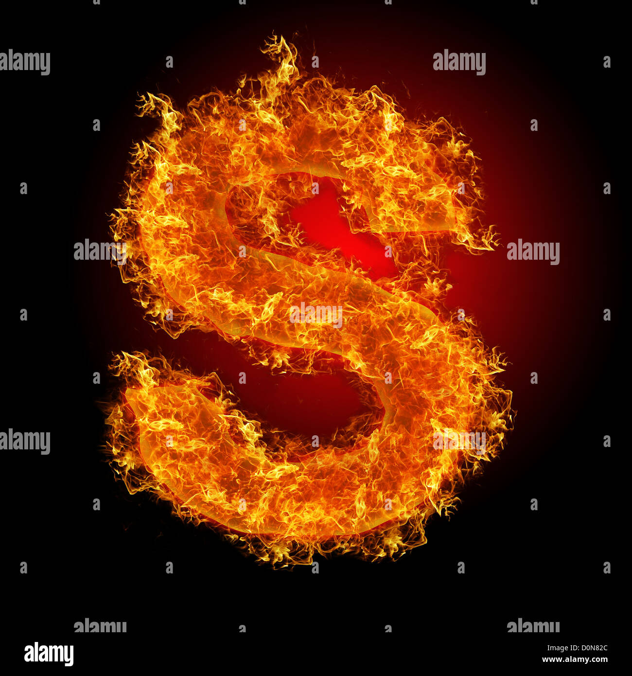Fire letter S Stock Photo - Alamy