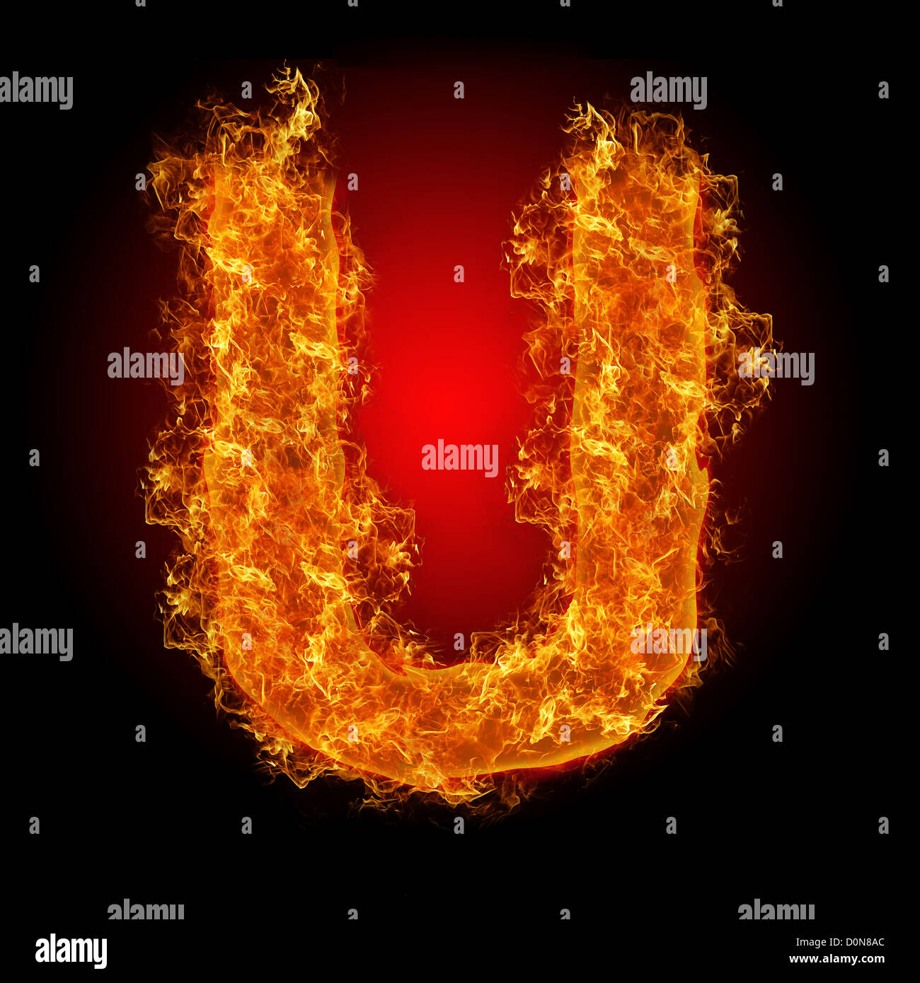 Fire letter U Stock Photo - Alamy