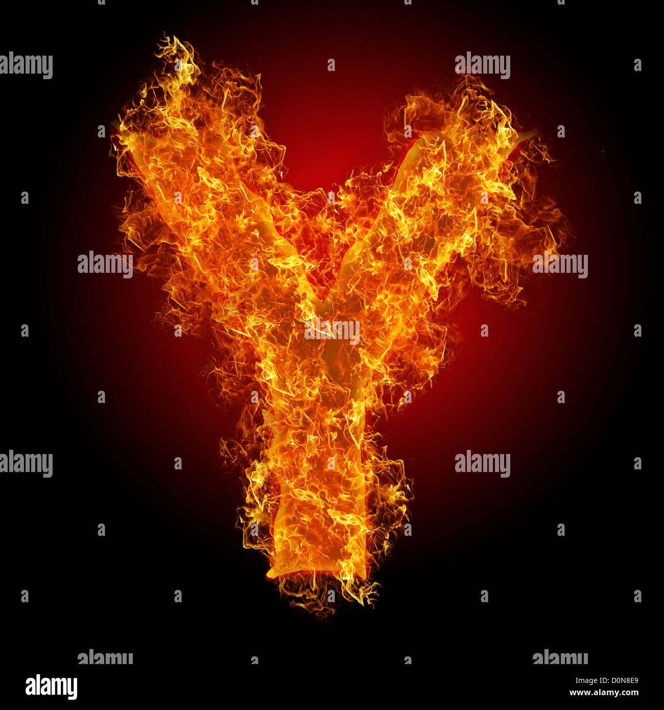 Fire letter Y Stock Photo - Alamy
