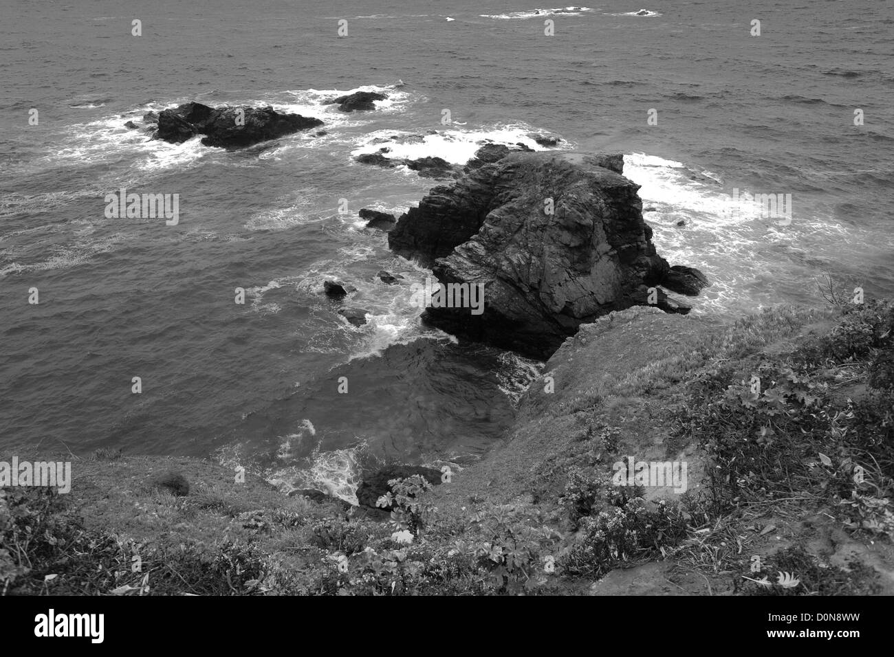 Rugged shoreline landscape Black and White Stock Photos & Images - Alamy