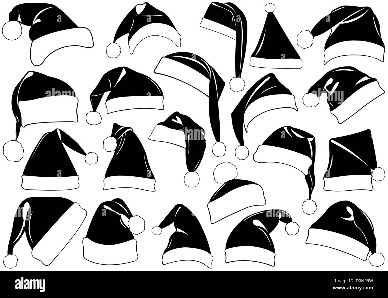 Set Of Christmas Hats Stock Photo - Alamy