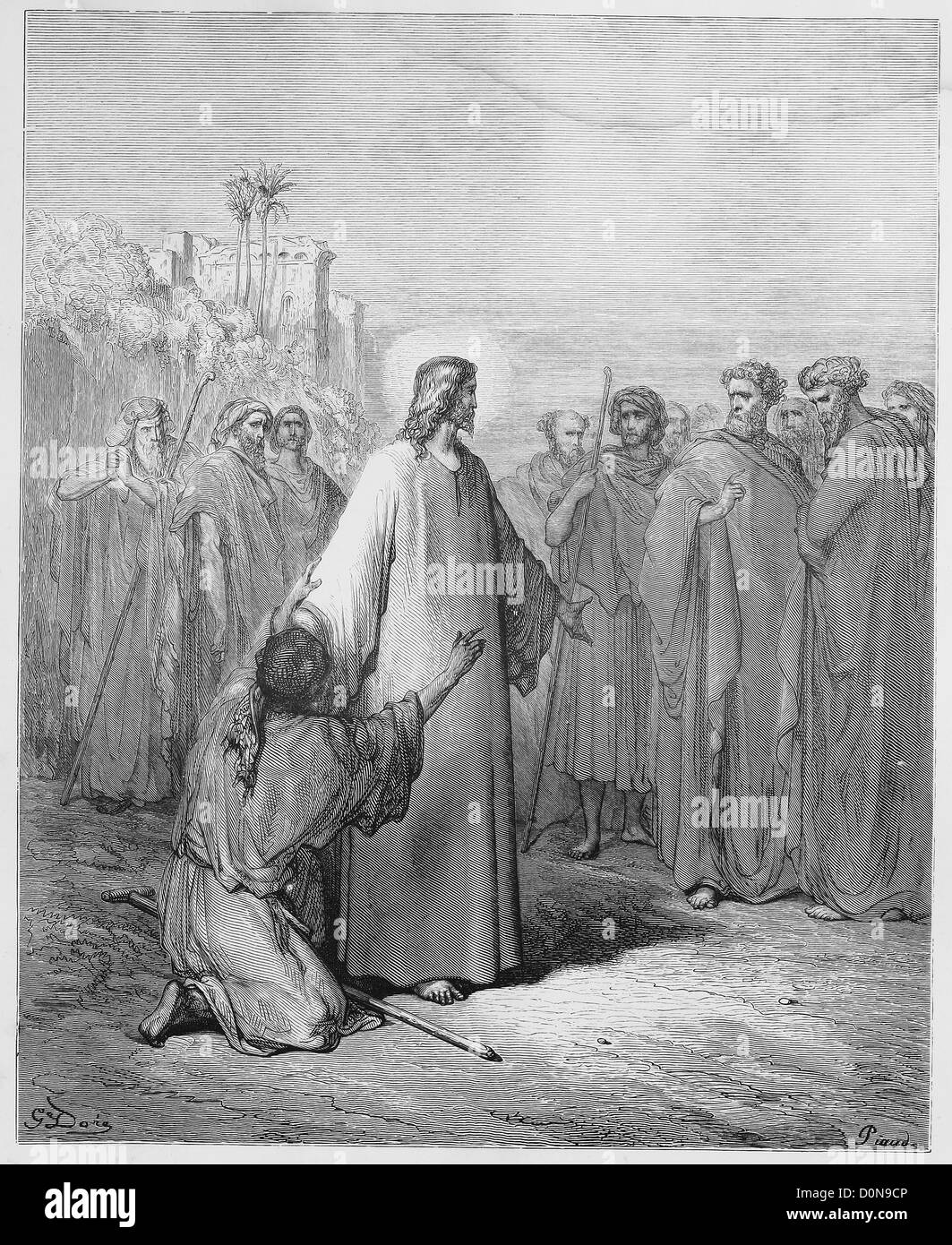 Jesus healing the demoniac boy Stock Photo - Alamy