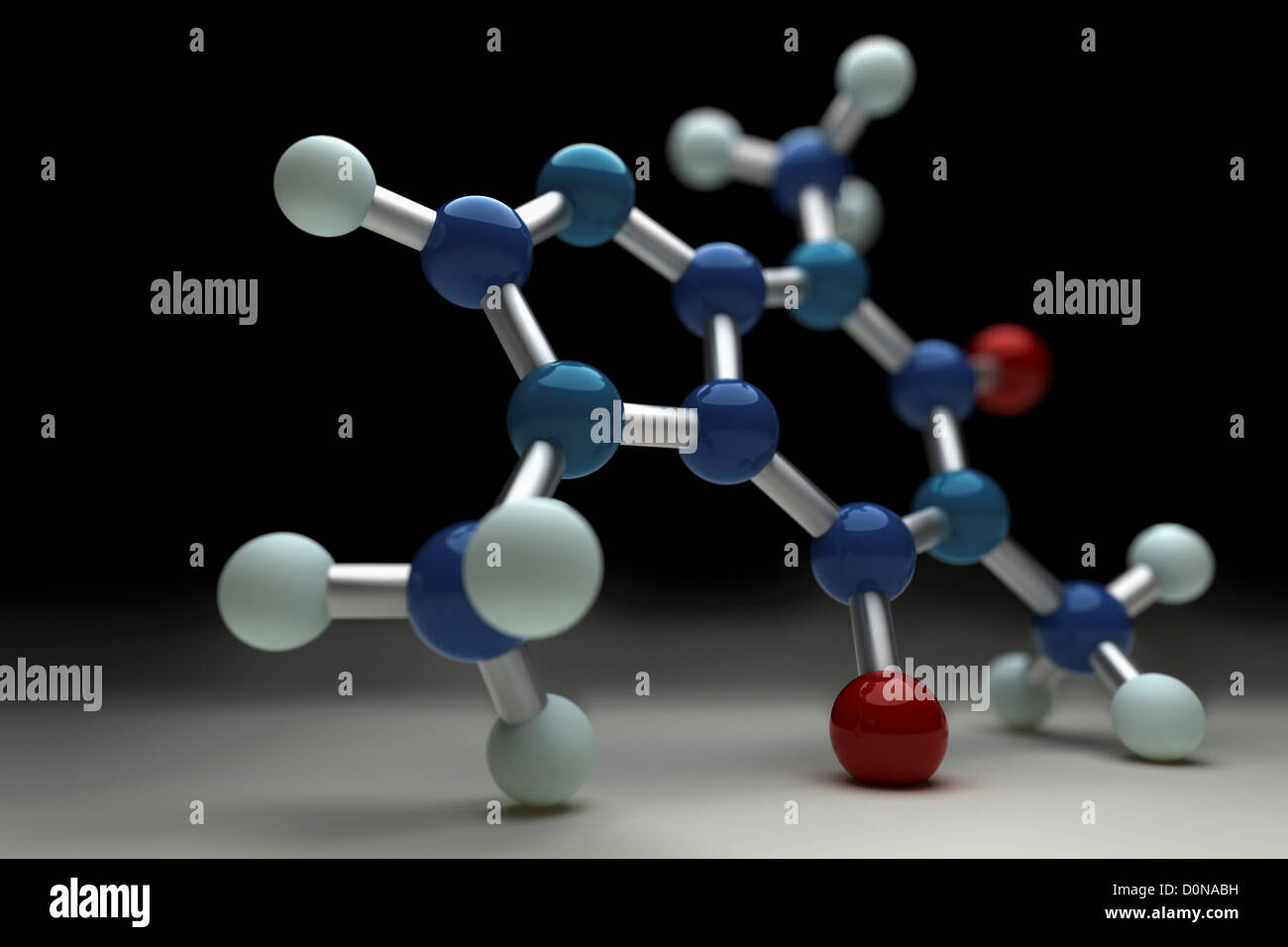 Caffeine molecular model. Caffeine acts as a central nervous system ...