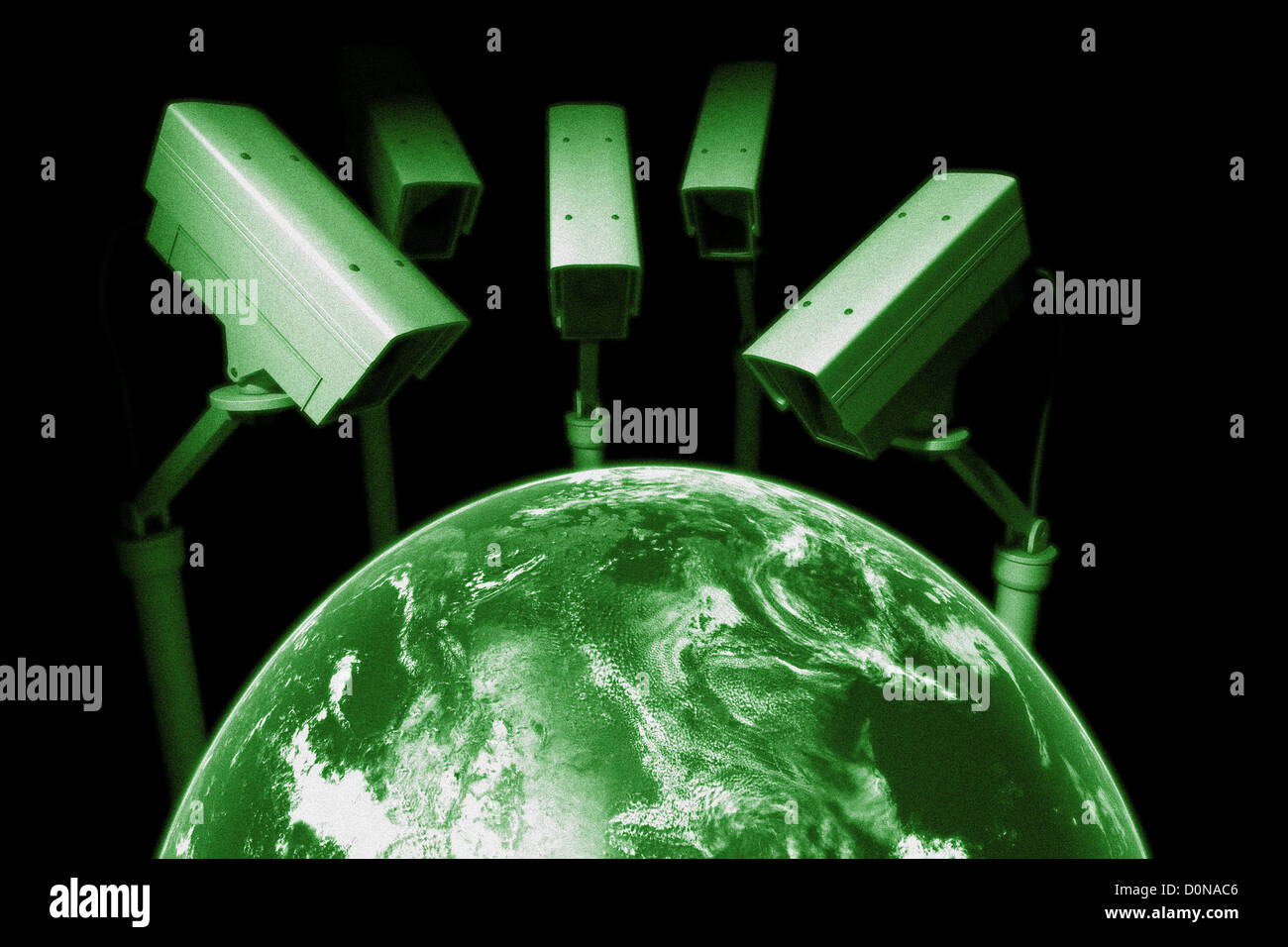 Security cameras monitor the earth Stock Photo - Alamy