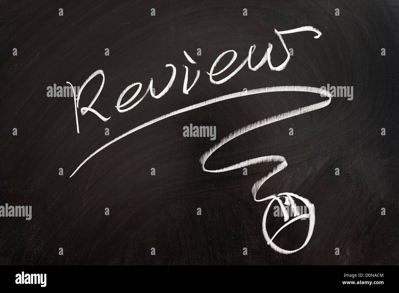 Review word and mouse symbol drawn on the blackboard Stock Photo - Alamy