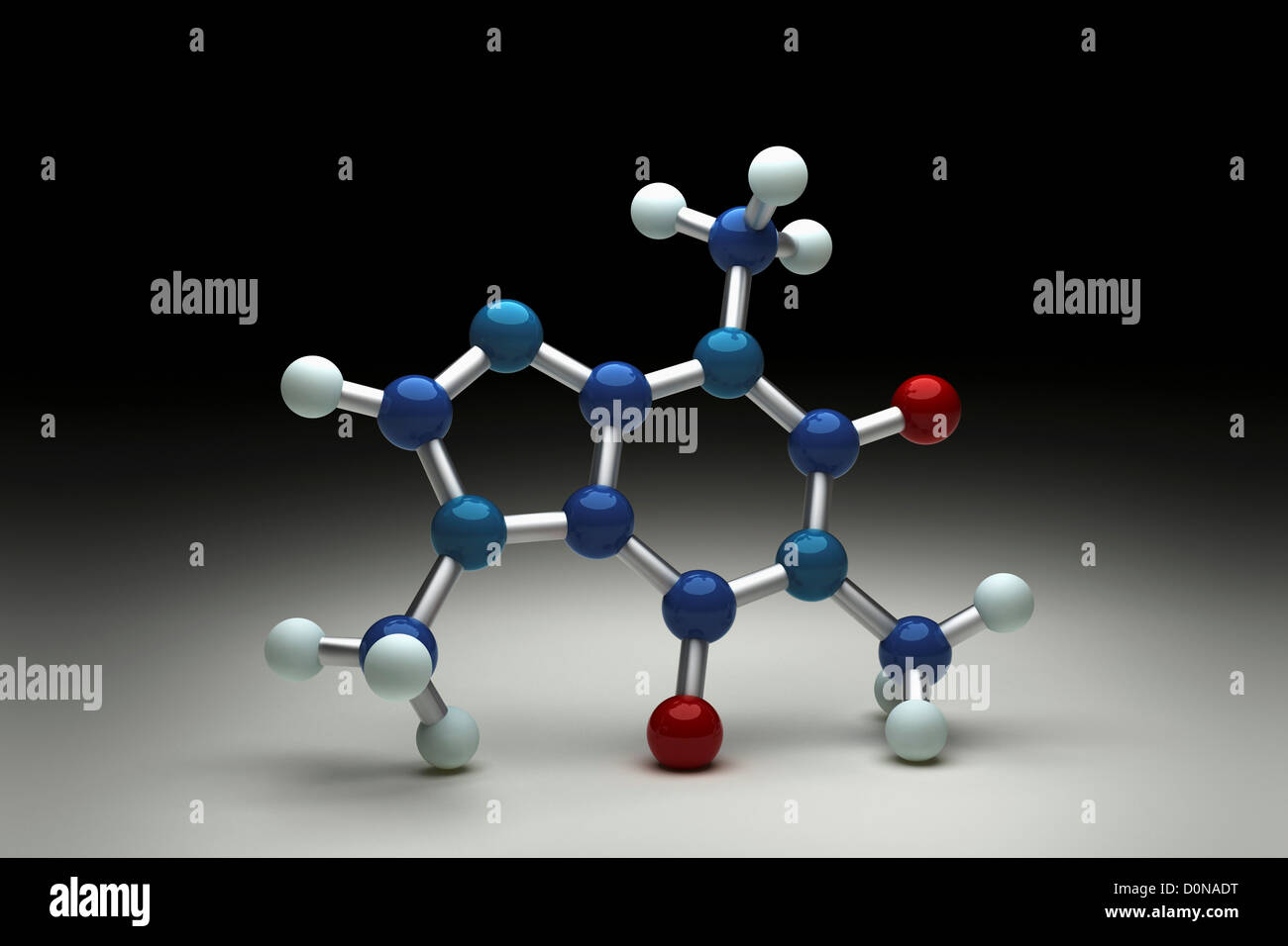 Caffeine molecular model. Caffeine acts as a central nervous system ...
