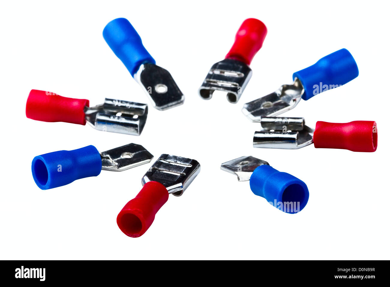 set of plugs for electricity cables isolated on a white background ...