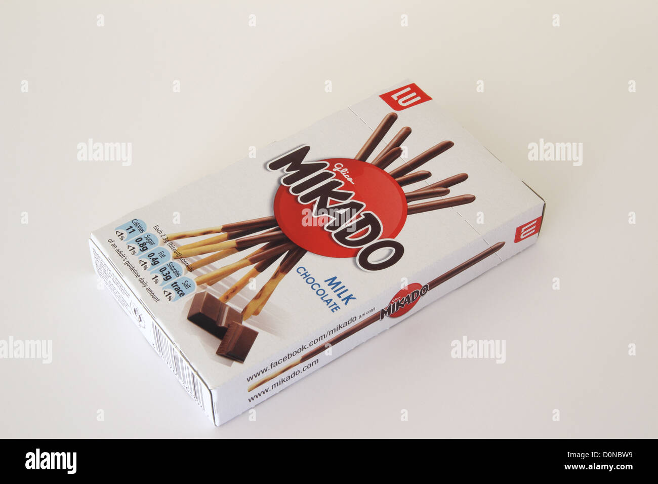 Glico Mikado Milk Chocolate Snack Food On A White Background Stock ...