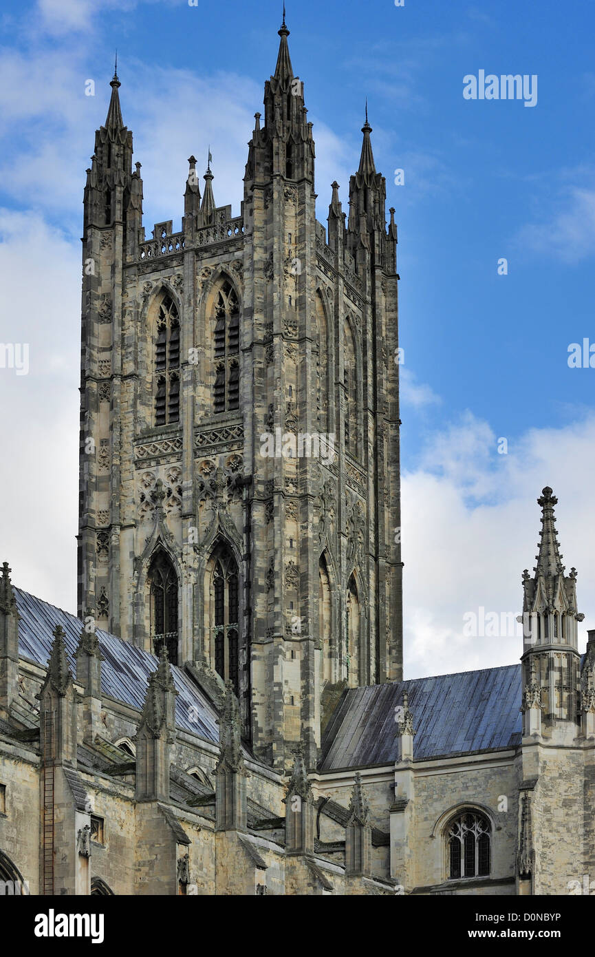 The Bell Harry Tower of the Canterbury Cathedral in the medieval city ...
