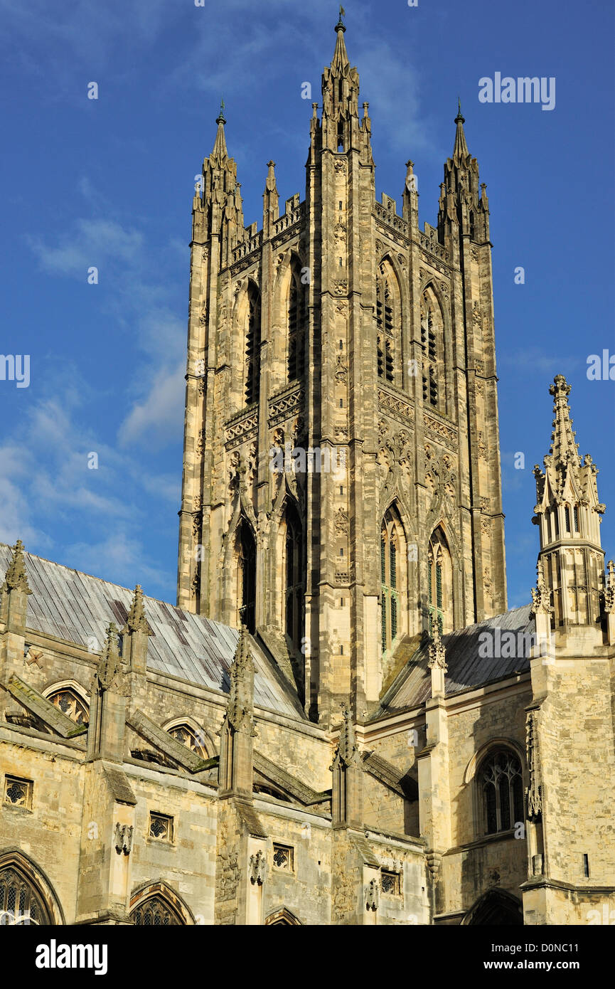The Bell Harry Tower of the Canterbury Cathedral in the medieval city ...