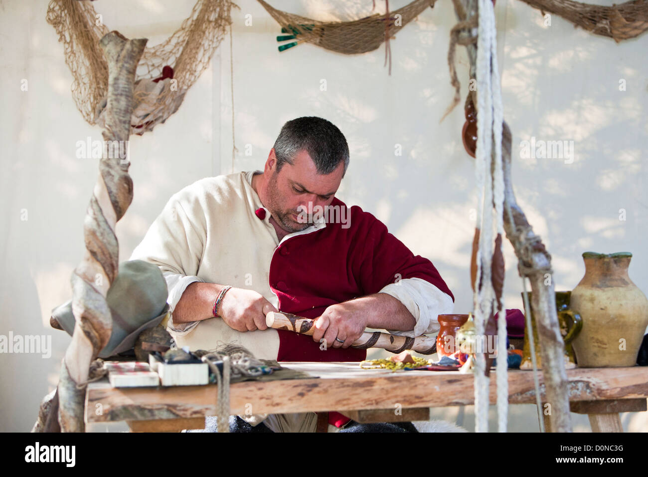 Trained carpenter Ashley Dyer interprets medieval woodcarving at ...