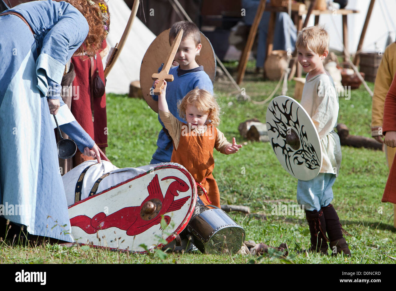 Little warriors join in battle re-enactment at Pensthorpe Medieval ...