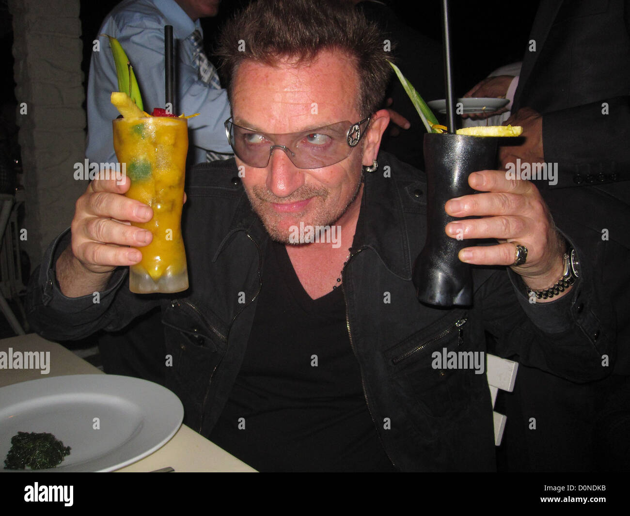 Bono U2 enjoy a night out at Reina Istanbul, Turkey - 05.09.10 Stock ...
