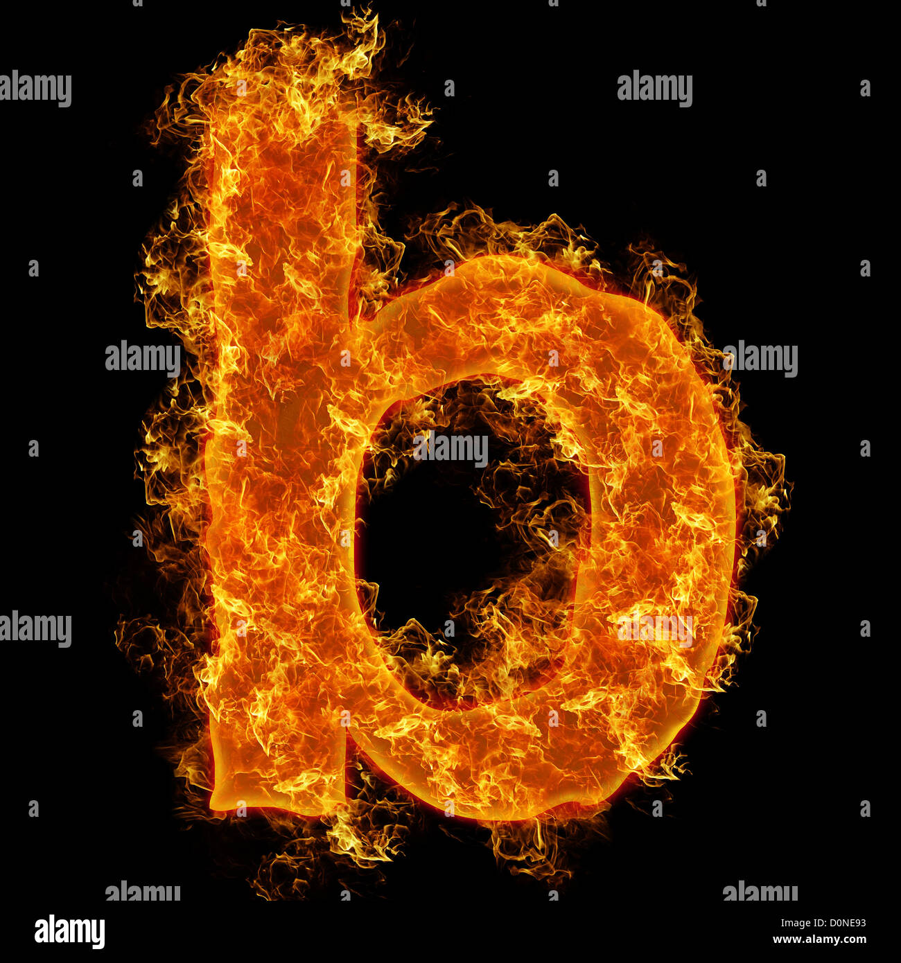 Fire small letter B Stock Photo - Alamy