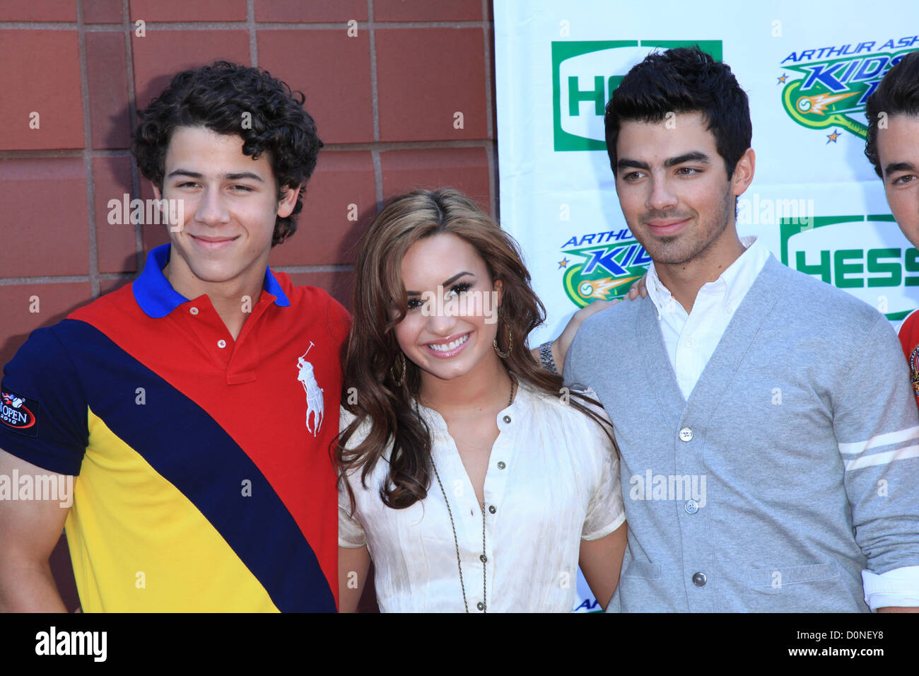 The Jonas Brothers with Demi Lovato 2010 US Open Arthur Ashe Kids Day ...
