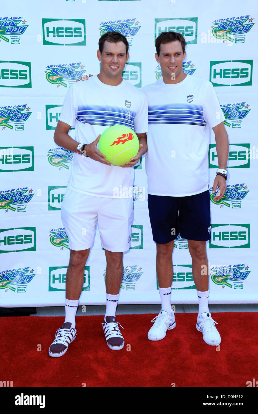 Mike Bryan and Bob Bryan 2010 US Open Arthur Ashe Kids Day held at USTA ...