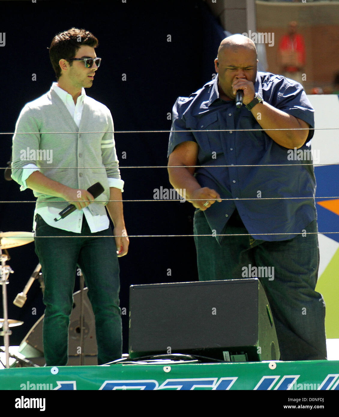 Jonas Brothers and Big Rob 2010 US Open Arthur Ashe Kids Day held at ...