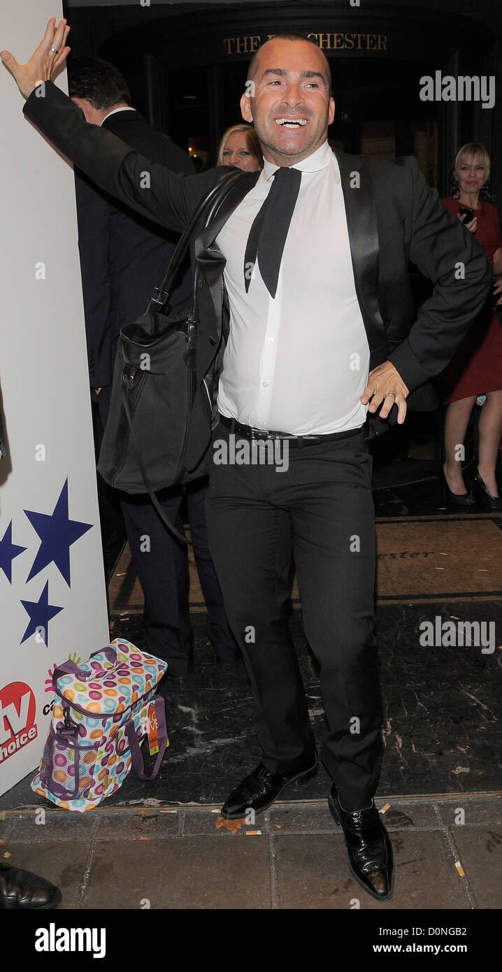 Louis Spence leaving the TV Choice Awards 2010, held at The Dorchester ...