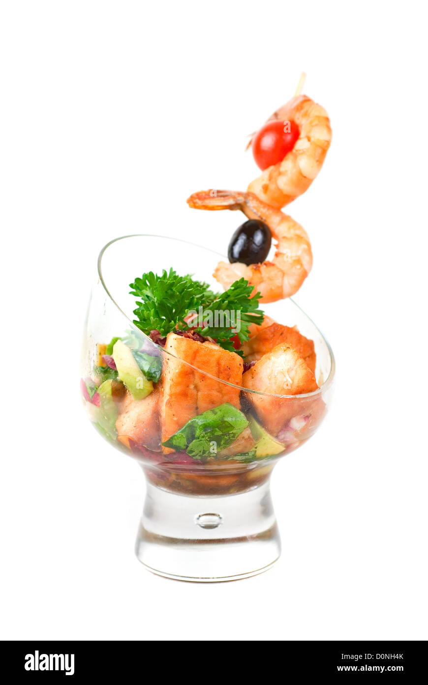 Fried kebab of shrimps and fish Stock Photo - Alamy