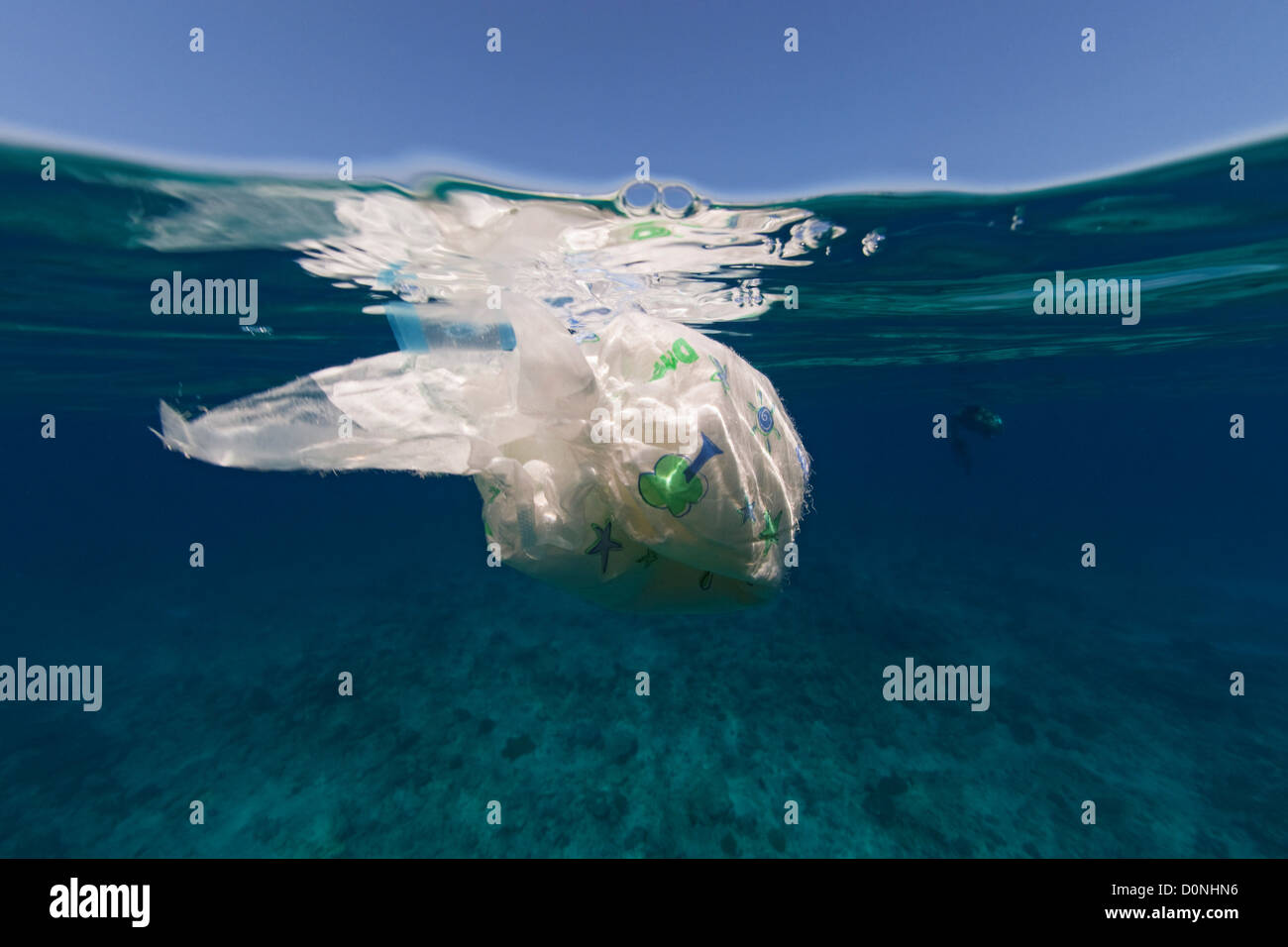 A disposable diaper floating on the surface of the water, Alif Dhaalu ...