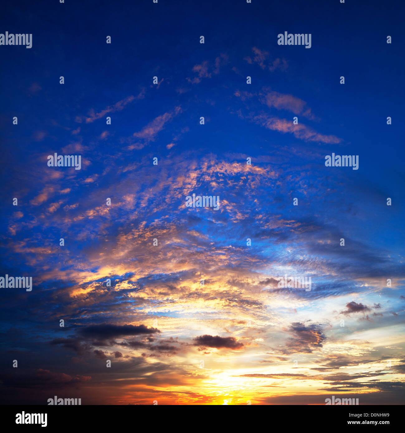 Spectacular sunset sky in high resolution. Square composition Stock ...