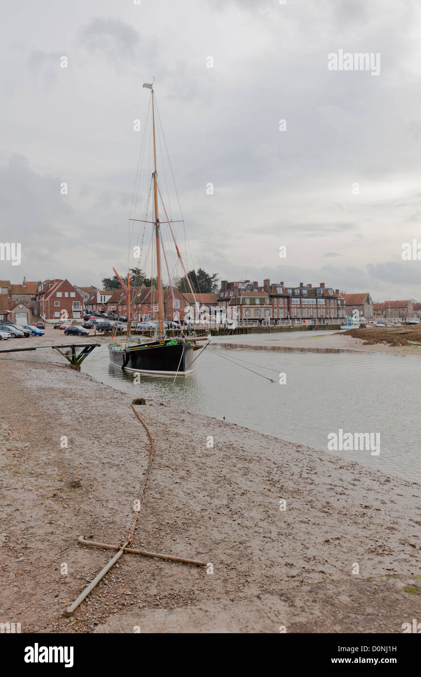 Blakeney Harbour view with ship Norfolk UK Stock Photo - Alamy