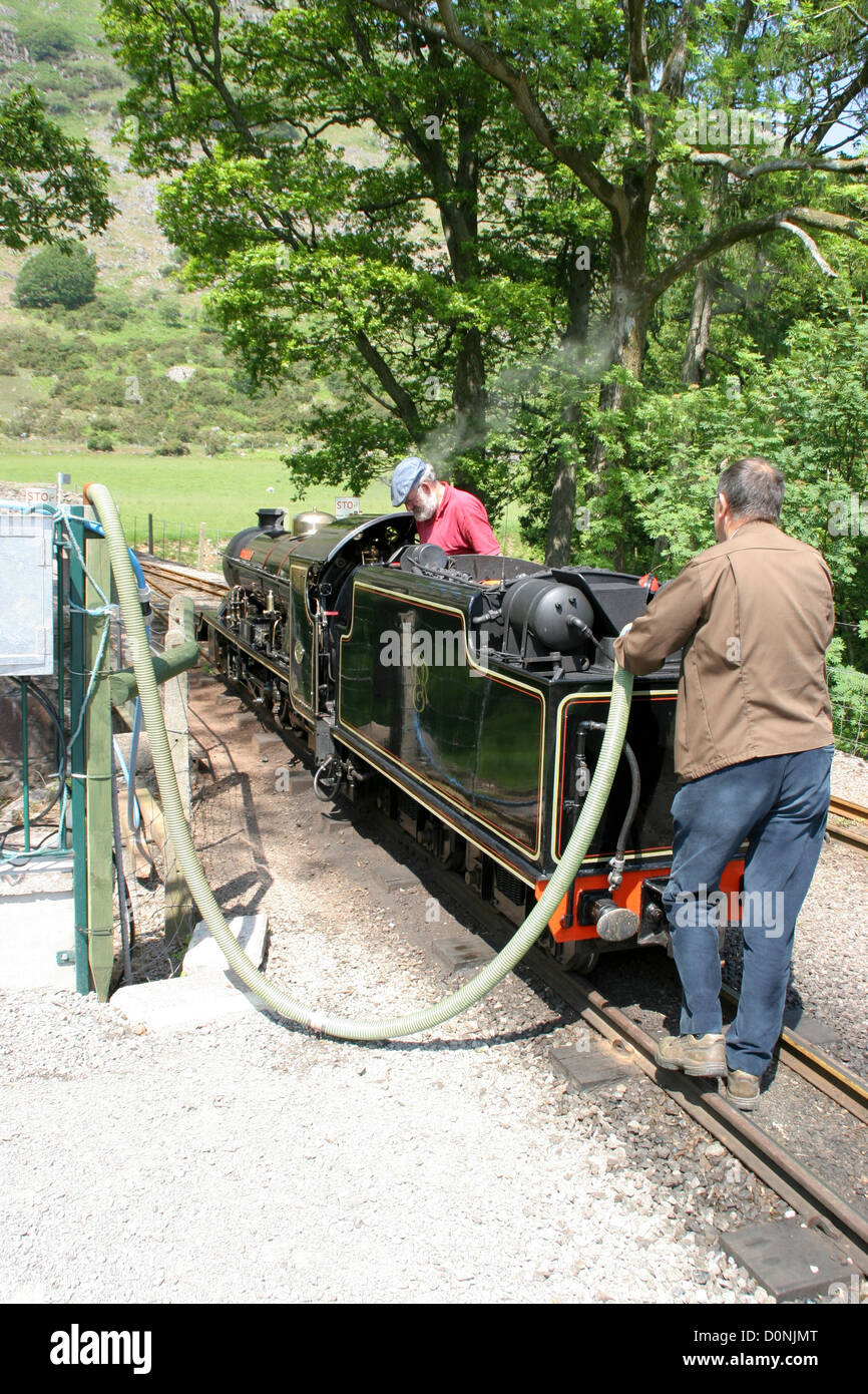 Ravenglass and Eskdale Railway water filling Boot Lake District Cumbria ...