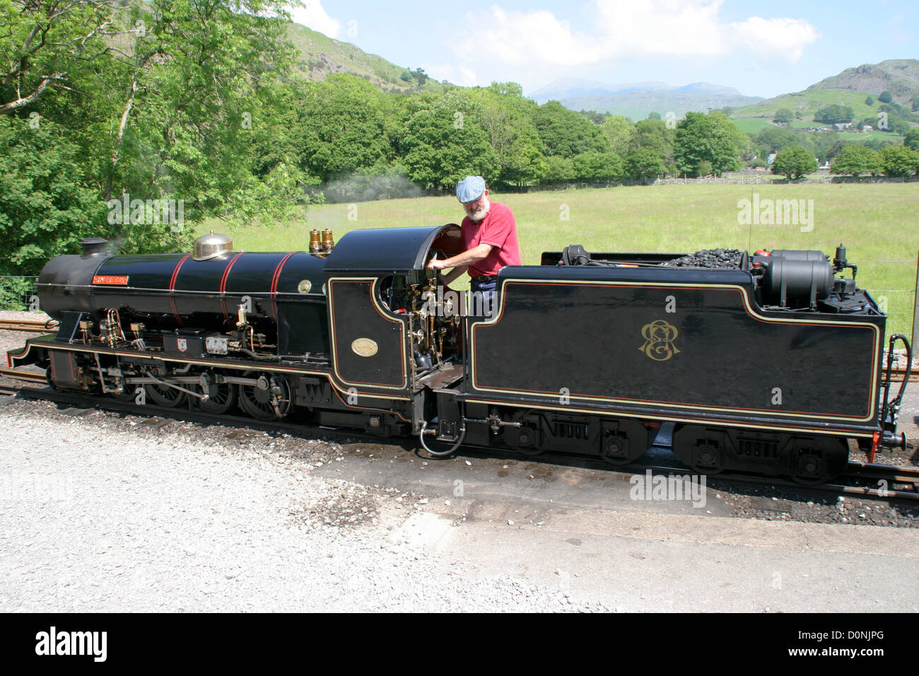 Ravenglass and Eskdale Railway narrow gauge locomotive and driver Boot ...