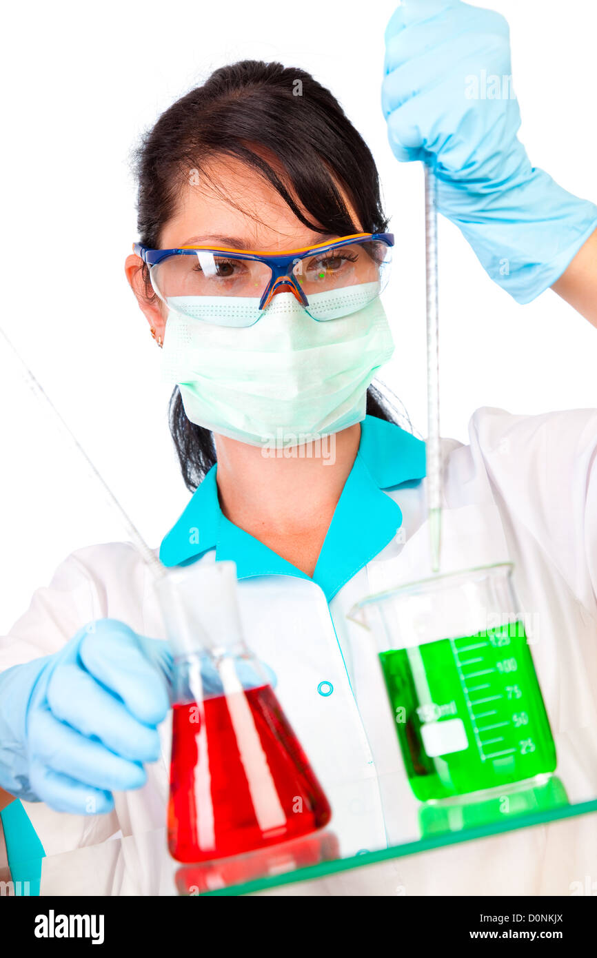 scientist in laboratory with test tubes Stock Photo - Alamy