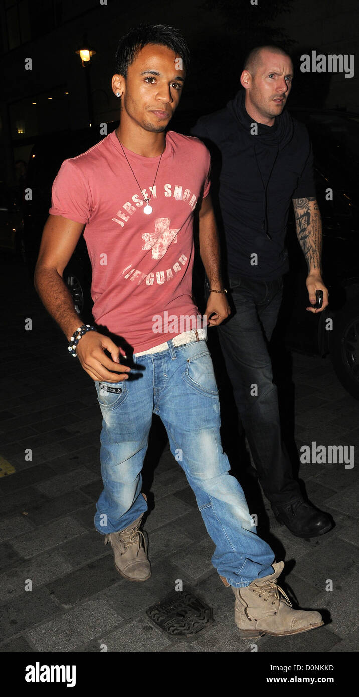 Aston Merrygold of JLS leaves Alto club London, England - 28.08.10 ...