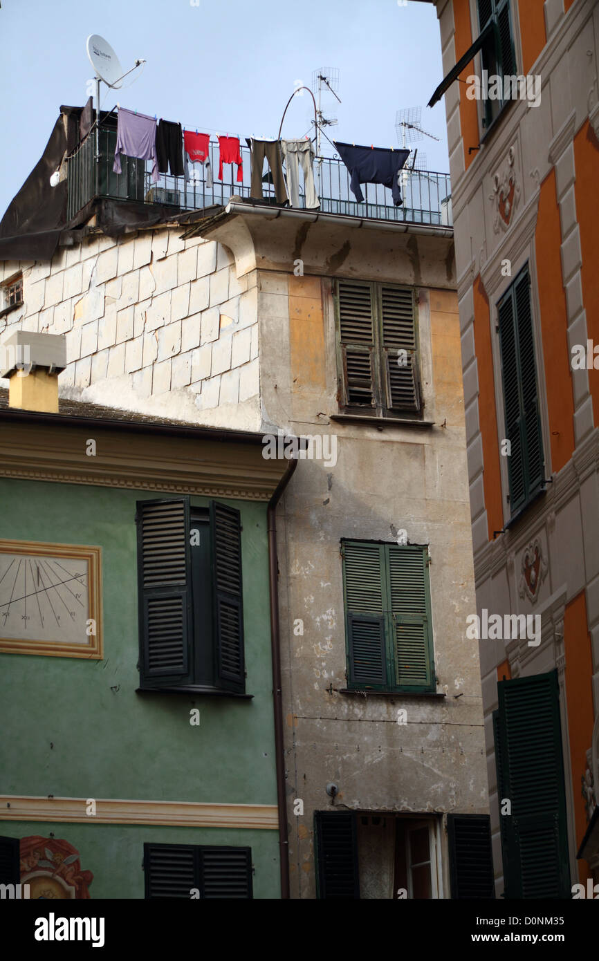 Typical House Facade in Chiavari in Liguria, Italy Stock Photo - Alamy