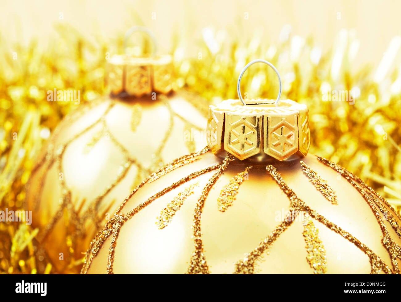 Golden Christmas decoration Stock Photo - Alamy