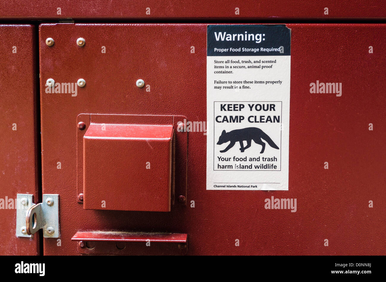 Food storage locker at Scorpion Canyon Campground, Santa Cruz Island ...