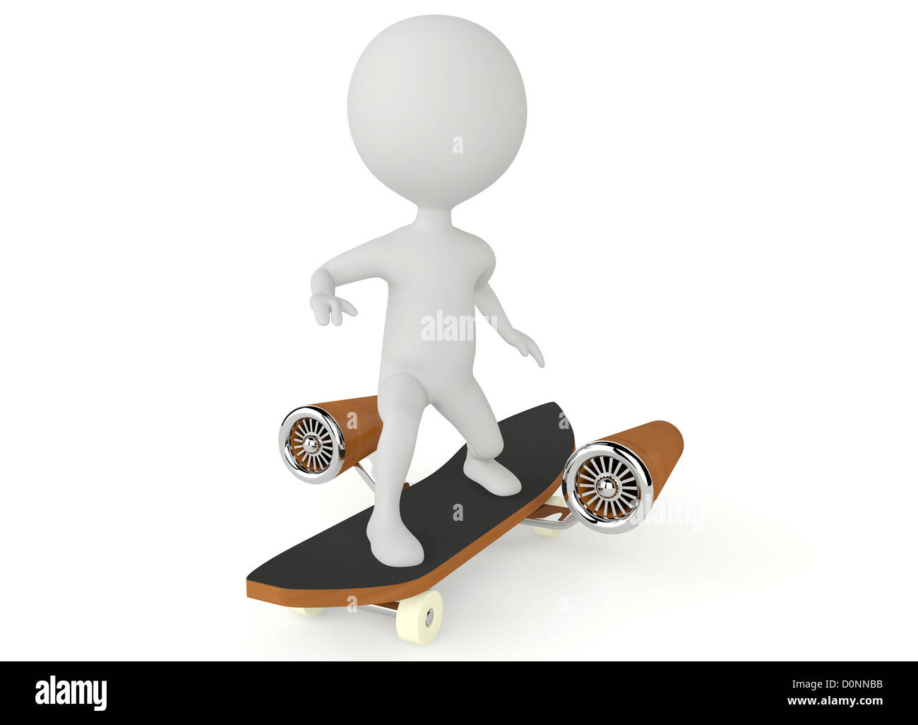 3d humanoid character drive on a skateboard on white Stock Photo - Alamy