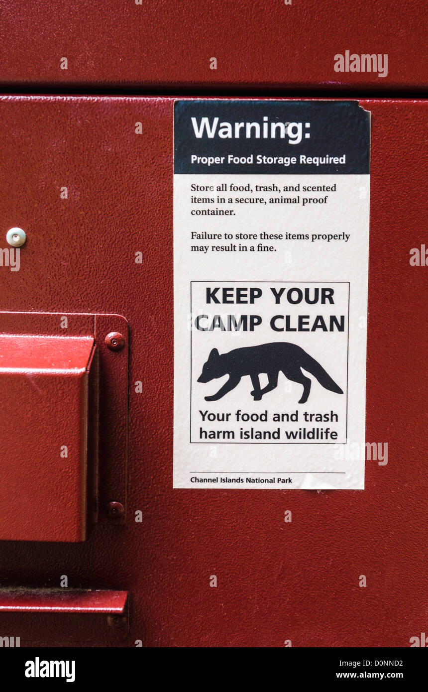 Food storage locker at Scorpion Canyon Campground, Santa Cruz Island ...