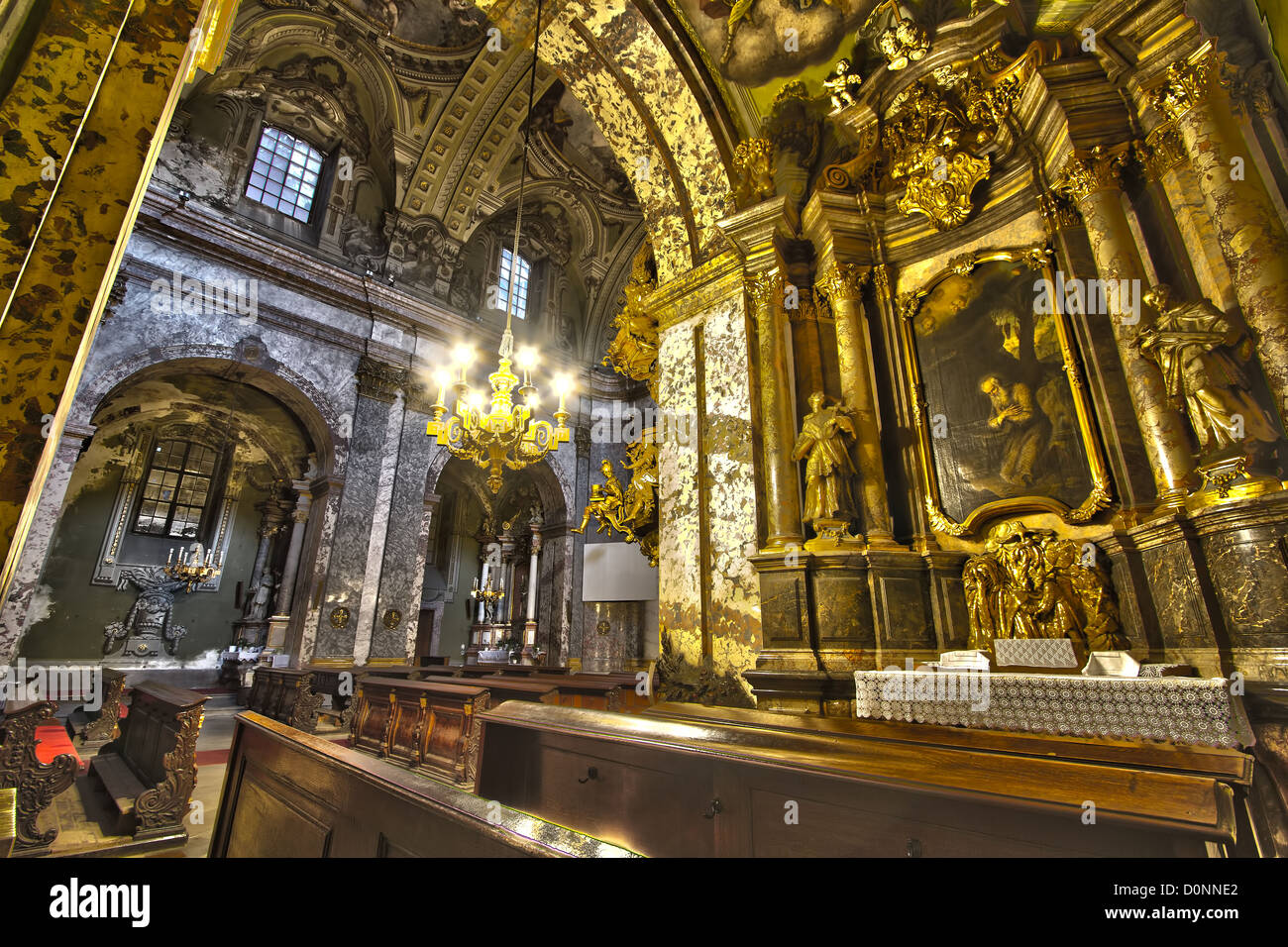 Old European church interior Stock Photo - Alamy