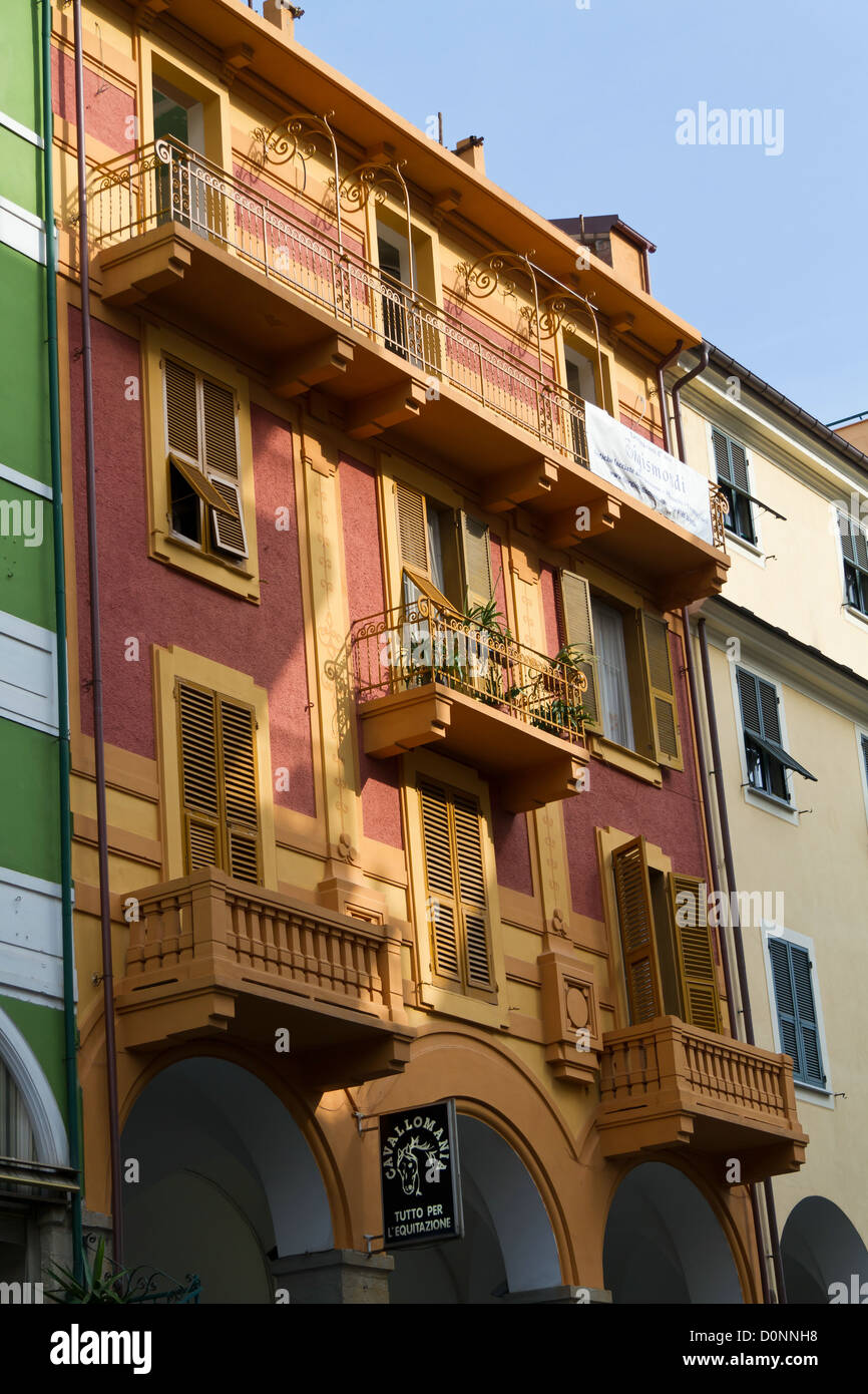 Typical House Facade in Chiavari in Liguria, Italy Stock Photo - Alamy