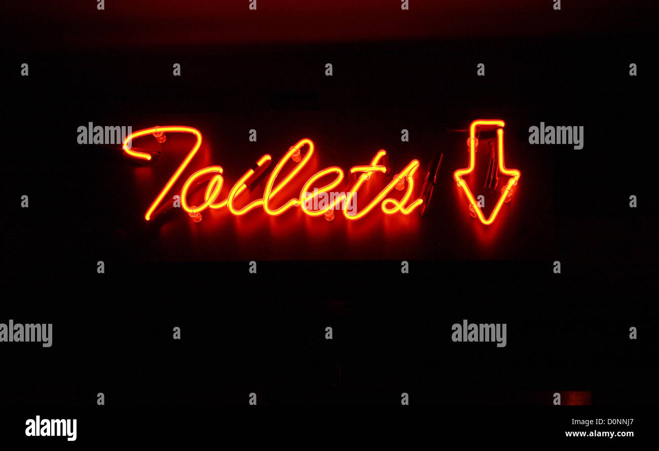 Neon Toilet sign Stock Photo - Alamy
